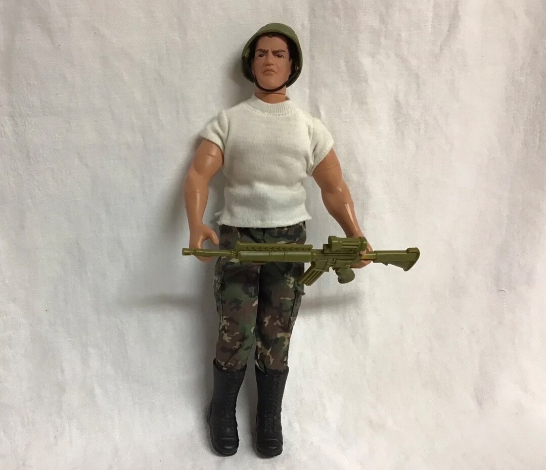 1992 12 Hasbro Duke GI Joe With Camo Outfit Plastic Hair With Hard Hat ...