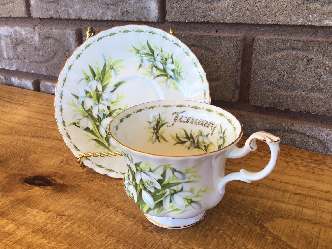 Royal Albert January Flower of the Month Series Snowdrops Tea Cup and Saucer - Etsy