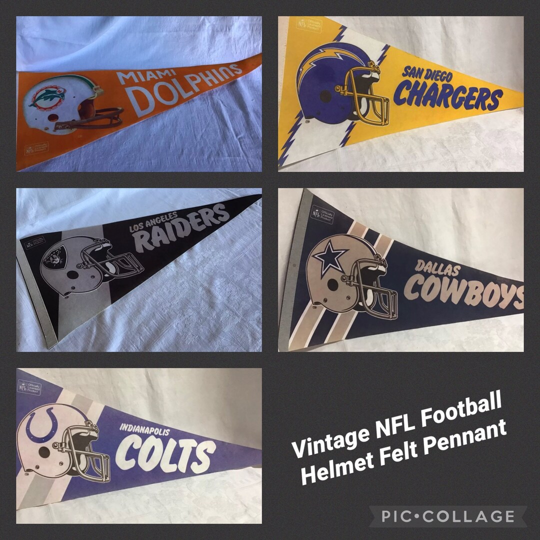 Vintage NFL Football Helmet Felt Pennant - Etsy