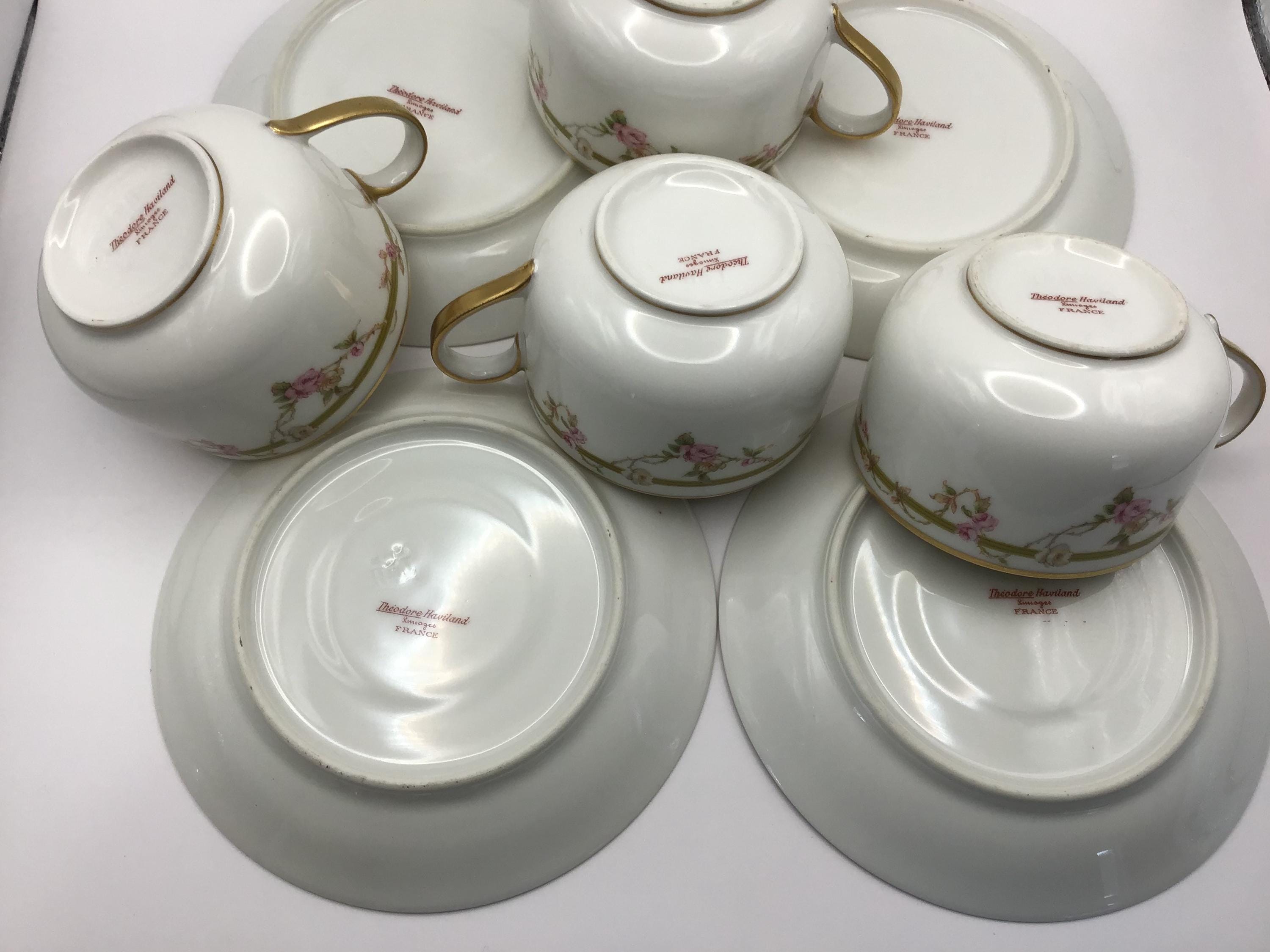 Limoges France Théodore Haviland Schleiger 861A Porcelain Set of Tea ...