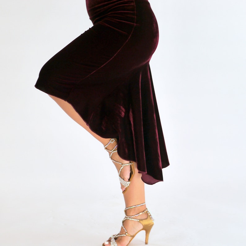 Velvet Tango Skirt Fishtail Skirt Dance Skirt Velvet Skirt - Etsy
