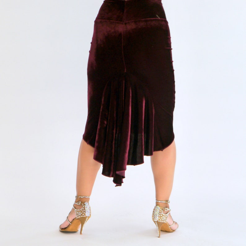 Velvet Tango Skirt Fishtail Skirt Dance Skirt Velvet Skirt - Etsy