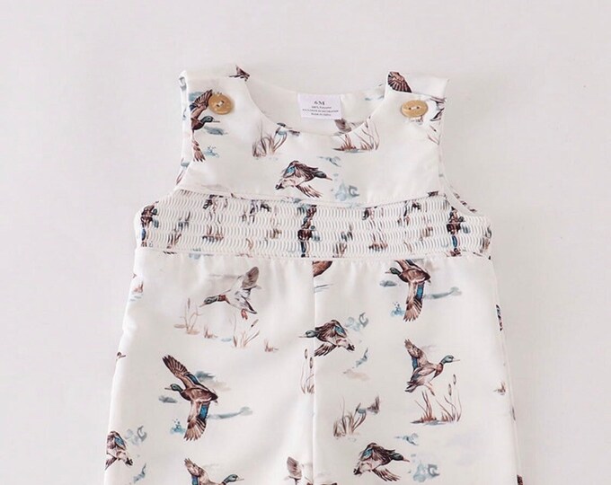 Baby Boy Smocked Duck Jon Jon Romper Adorable Great Gifts - Etsy