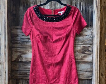 Red Snakeskin Dress | Etsy