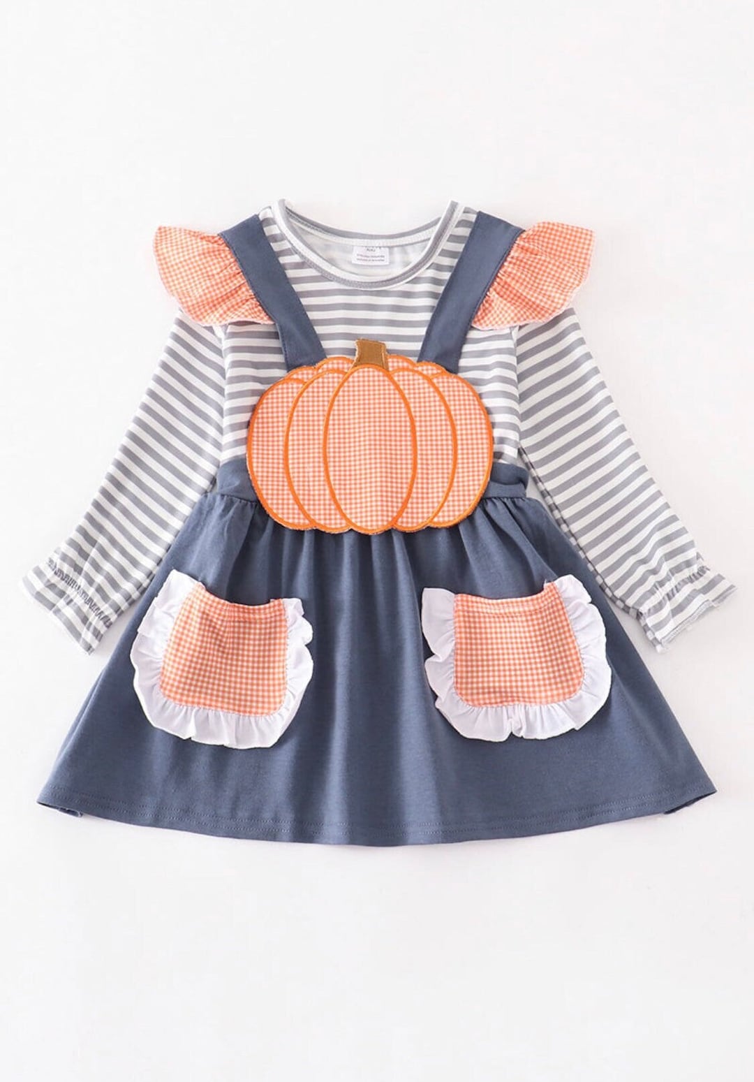 Girl's Fall Pumpkin Dress Set Fall School Dress - Etsy