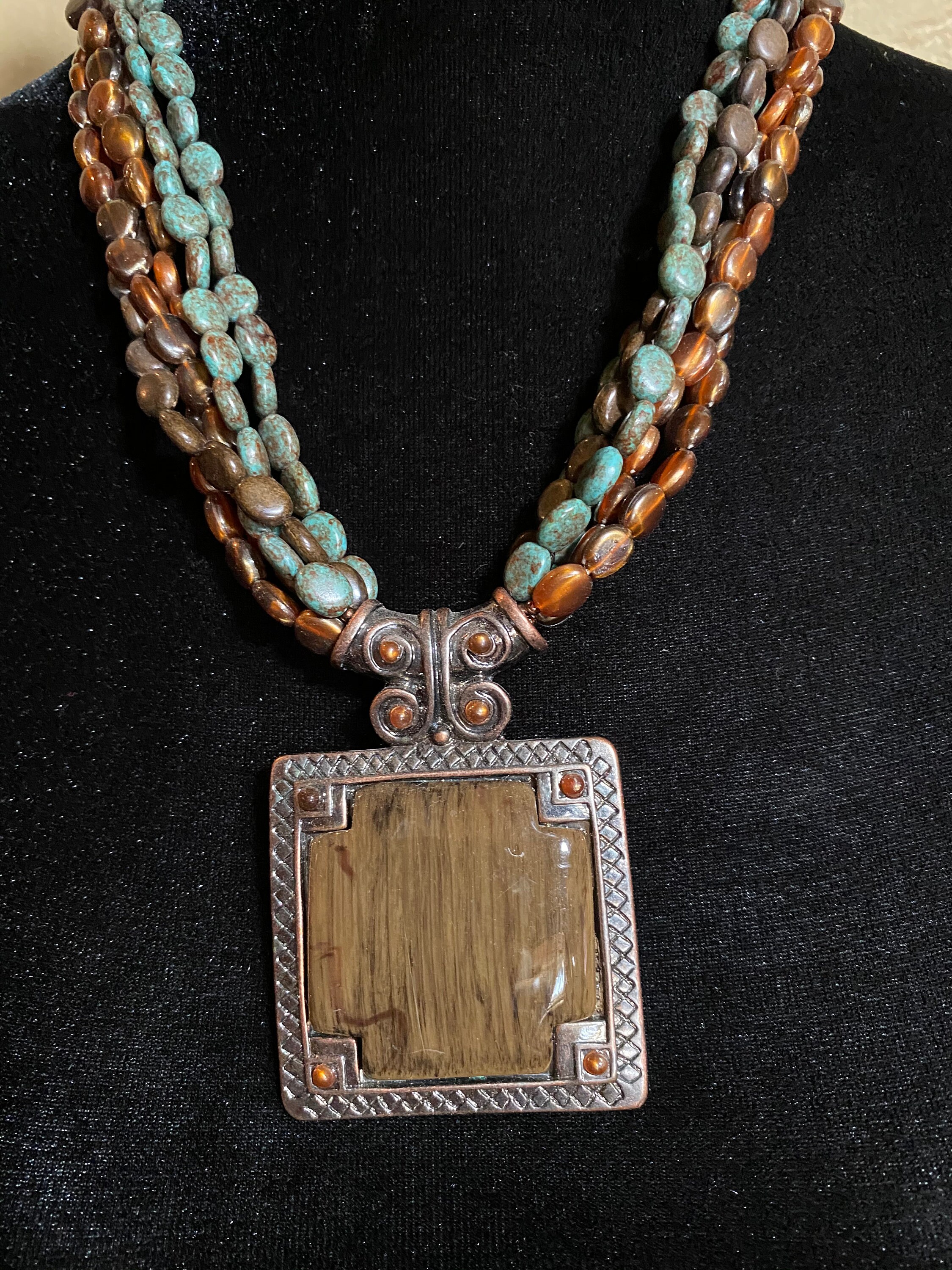 Vintage Bohemian Style Stone Necklace 18-20 Earth Tone - Etsy