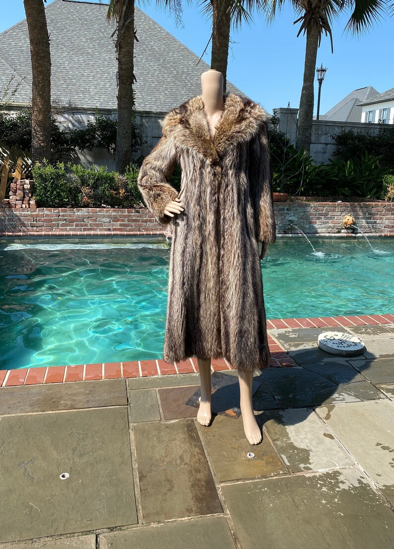 Raccoon Fur Full Length Coat by Revillon This Chic Fur Coat | Etsy