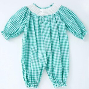 Baby Girl Smocked Fall Thanksgiving Bubble Romper, Embroidered Turkey and Pumpkins, Pickles ...