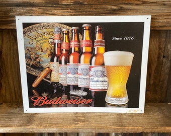 Budweiser Metal Sign - Etsy