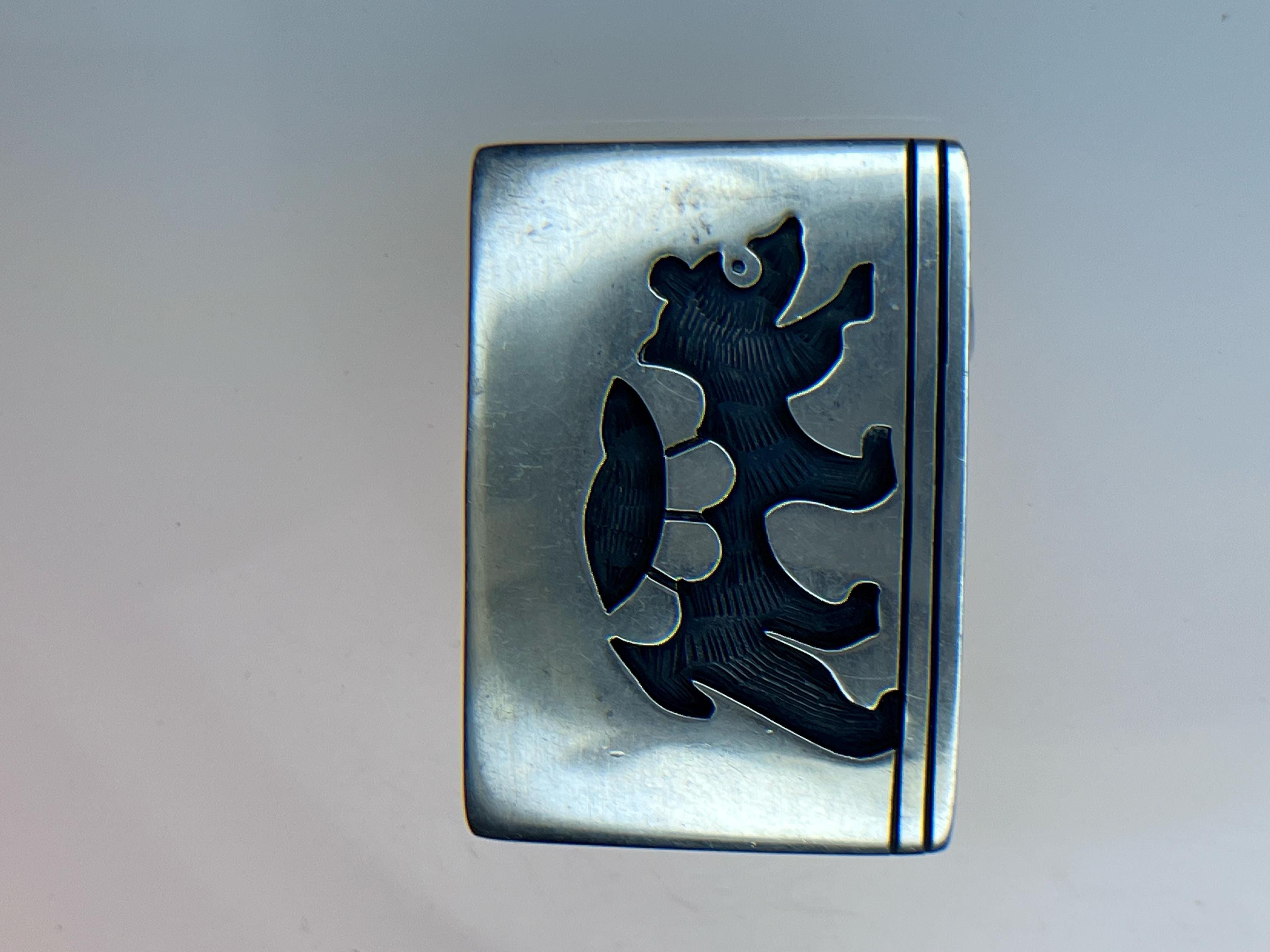 Arthur Yowytewa Hopi Silver Bear Buckle Native American Sterling Silver ...