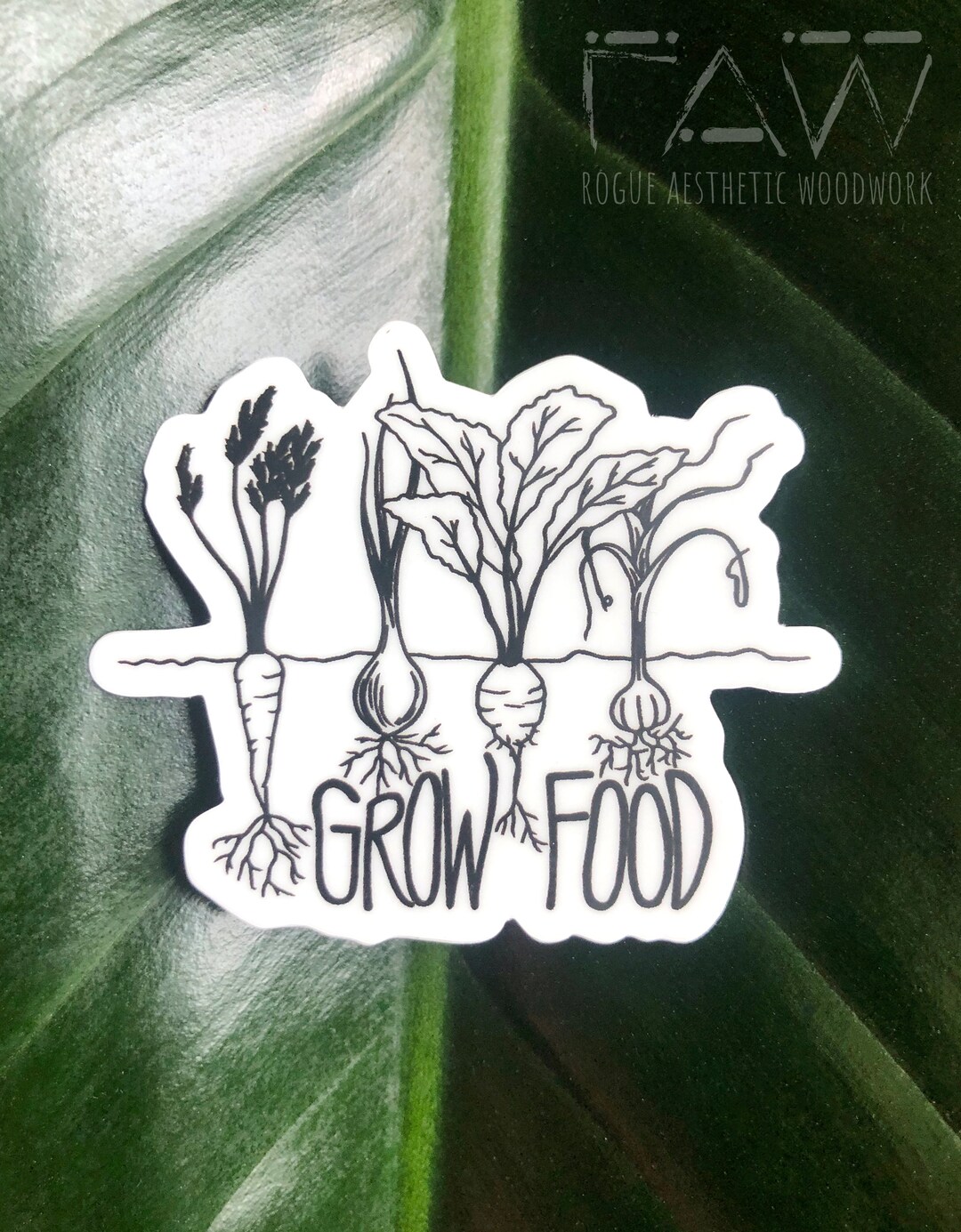 Grow Food Vinyl Sticker Vegetable Garden Sticker Root - Etsy