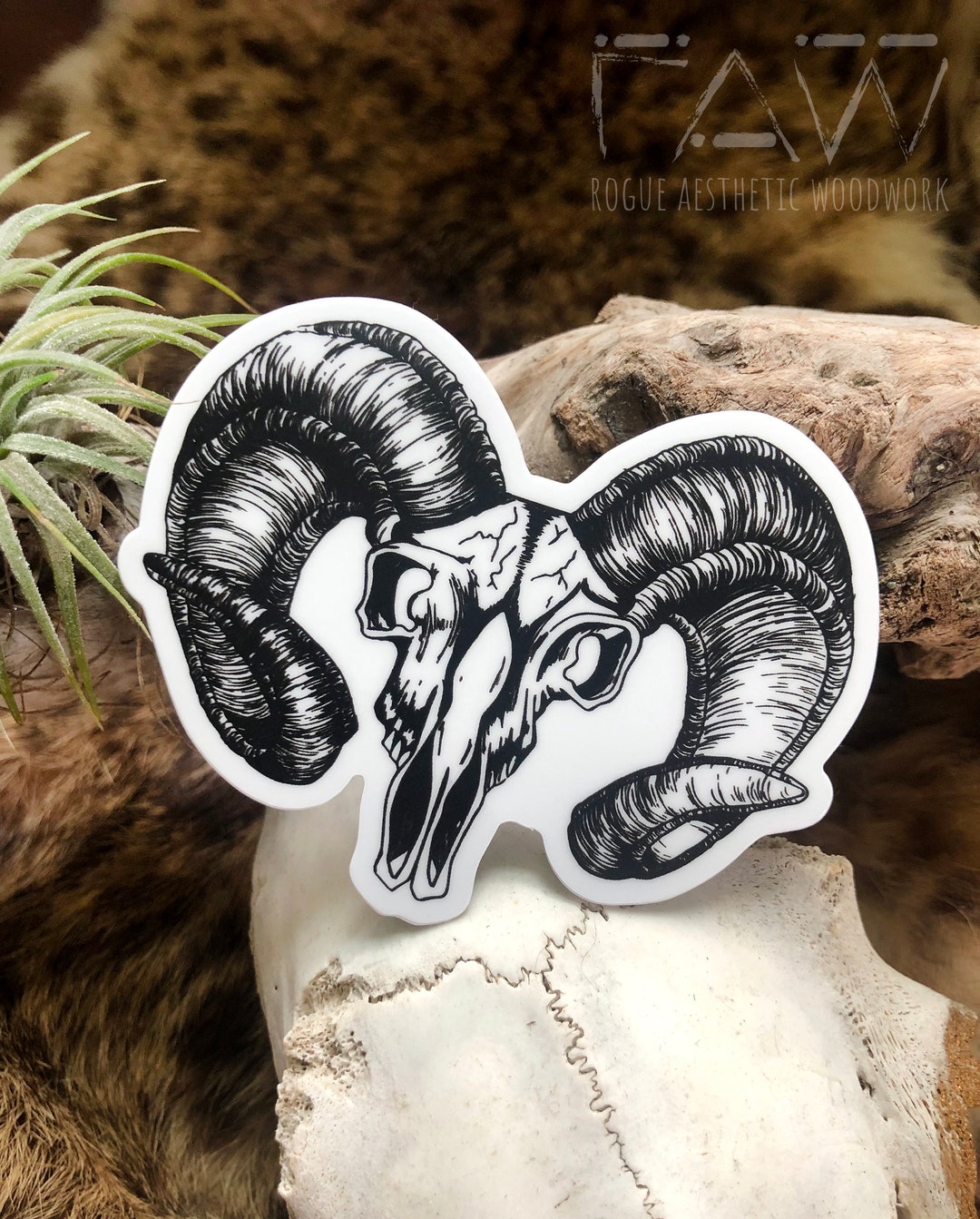Ram Skull Vinyl Sticker || Aries Sticker || Ram Horns Sticker - Etsy