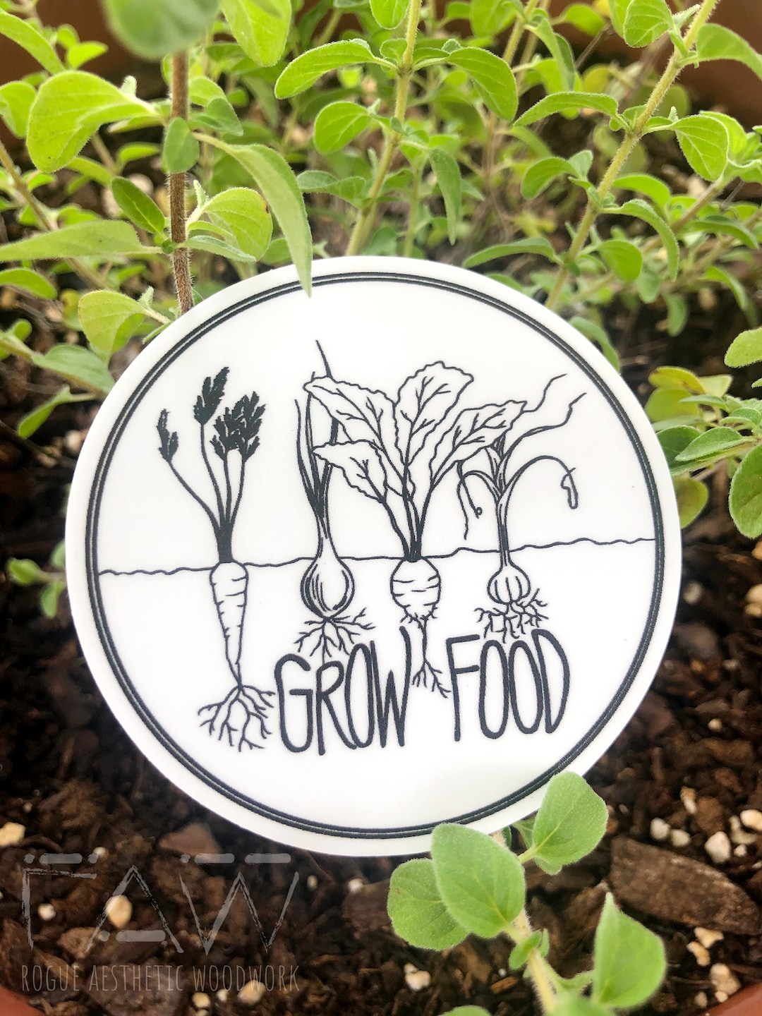 Grow Food Vinyl Sticker || Vegetable Garden Sticker || Root Vegetables ...