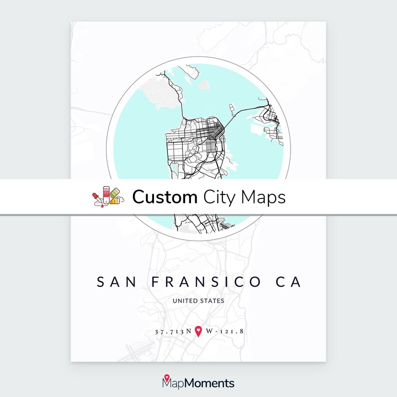 Mapa personalizado mapa de la ciudad mapas personalizados - Etsy México