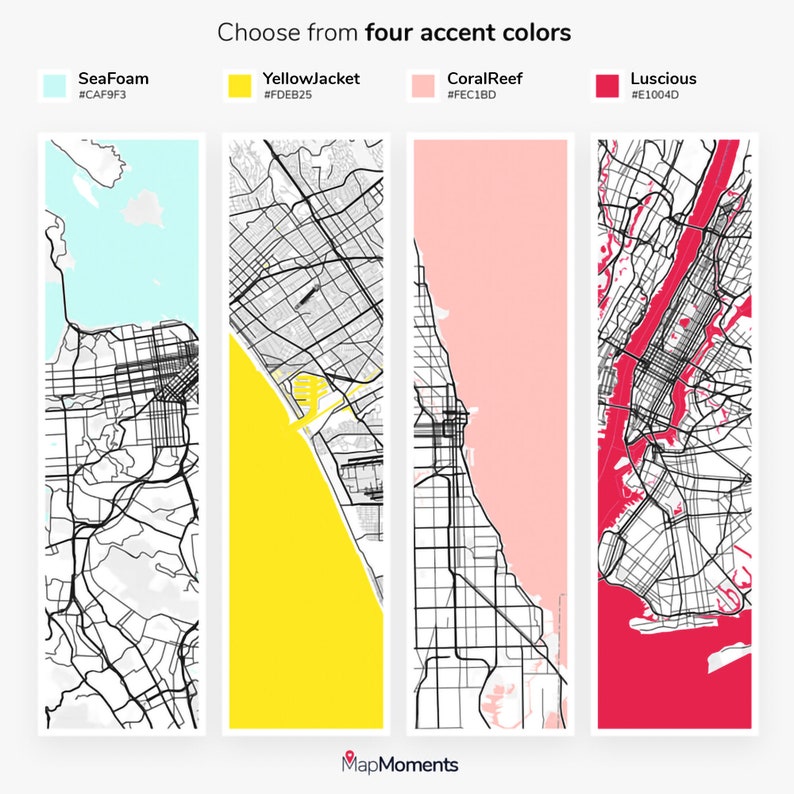 Mapa personalizado, mapa de la ciudad, mapas personalizados, regalo de ...