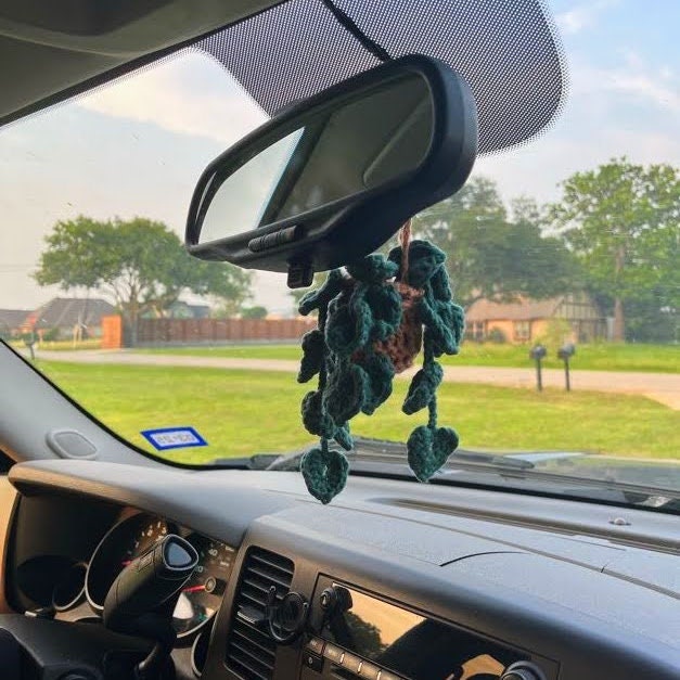 Crochet Hanging Car Pothos Plant - Etsy