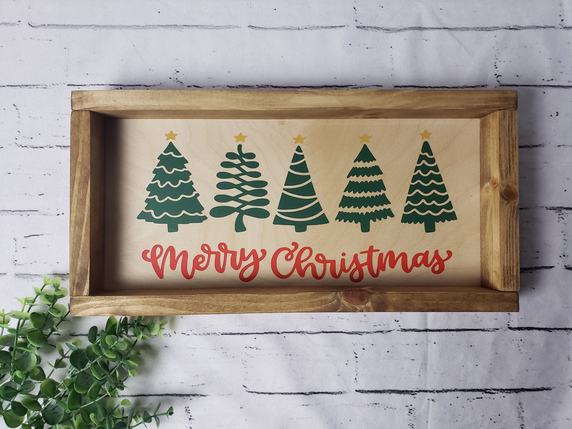 Christmas Tree Sign, Mini Christmas Trees, Xmas Tree Sign, Farmhouse ...