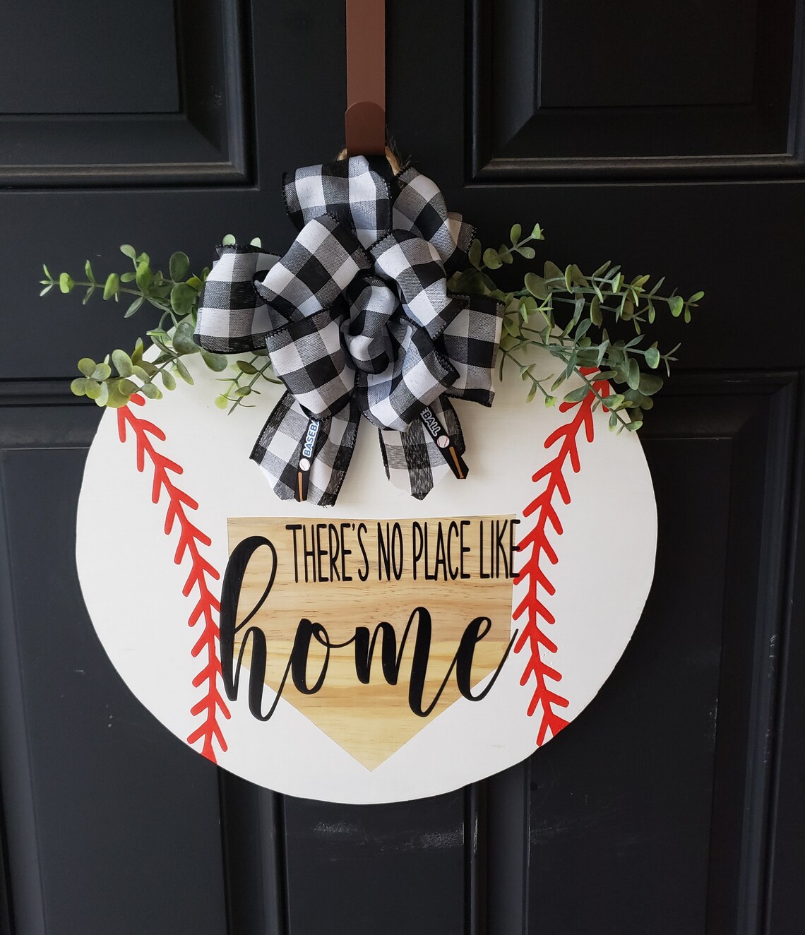 Baseball Door Hanger Wooden Door Hanger for Baseball Front | Etsy