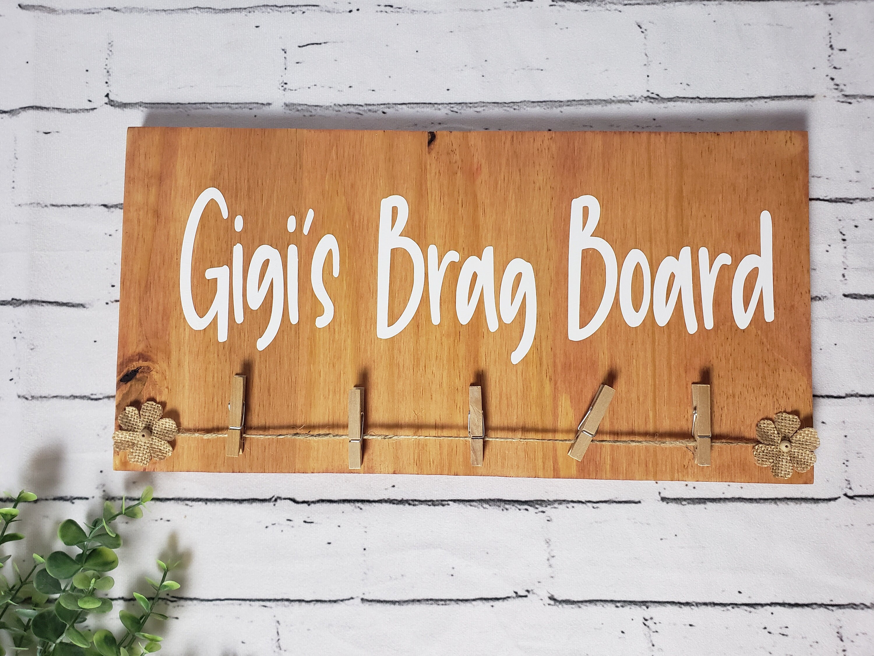 Custom Family Brag Board Wall Sign, Kids Art and Photo Display ...