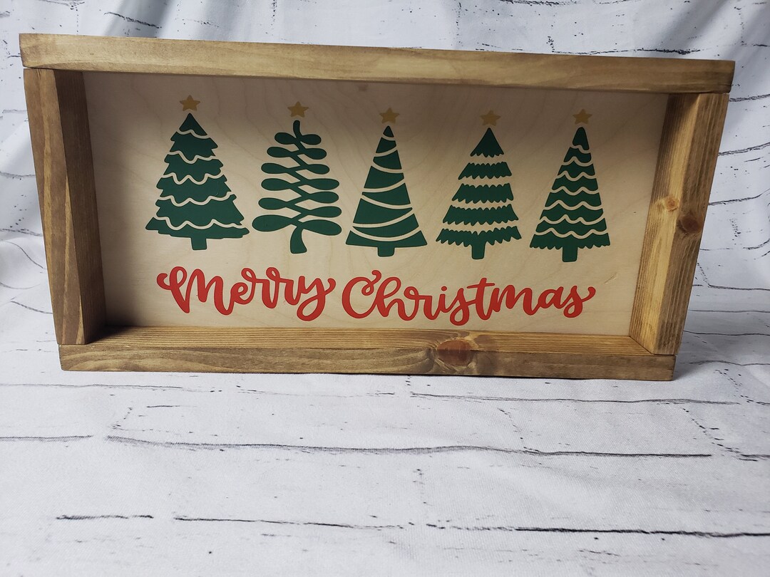 Christmas Tree Sign, Mini Christmas Trees, Xmas Tree Sign, Farmhouse ...