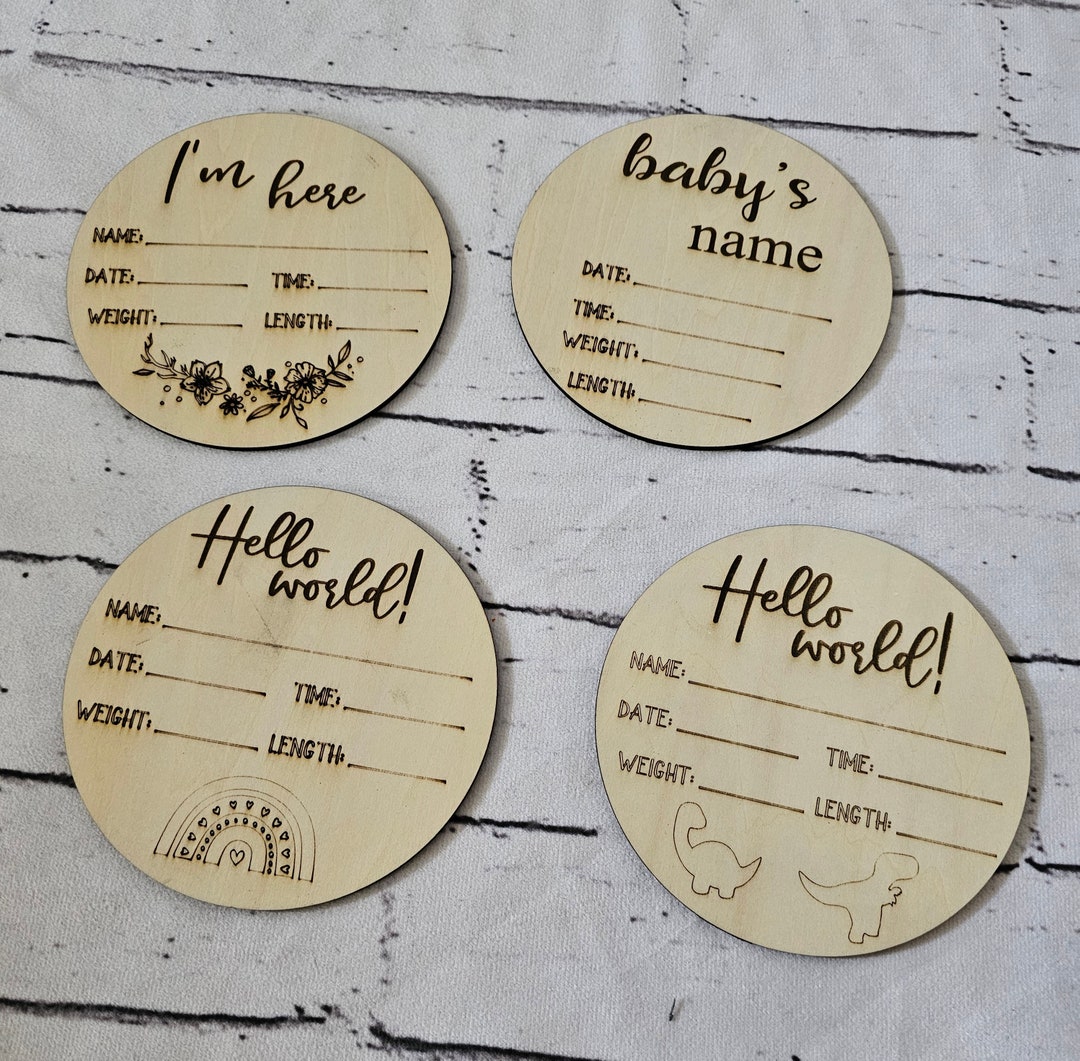 Baby Announcement Sign With Birth Stats, Wood Sign for Name Reveal ...