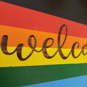 LGBT Welcome Sign, Pride Door Sign, LGBTQ Decor, LGBTQIA+ Round Welcome ...