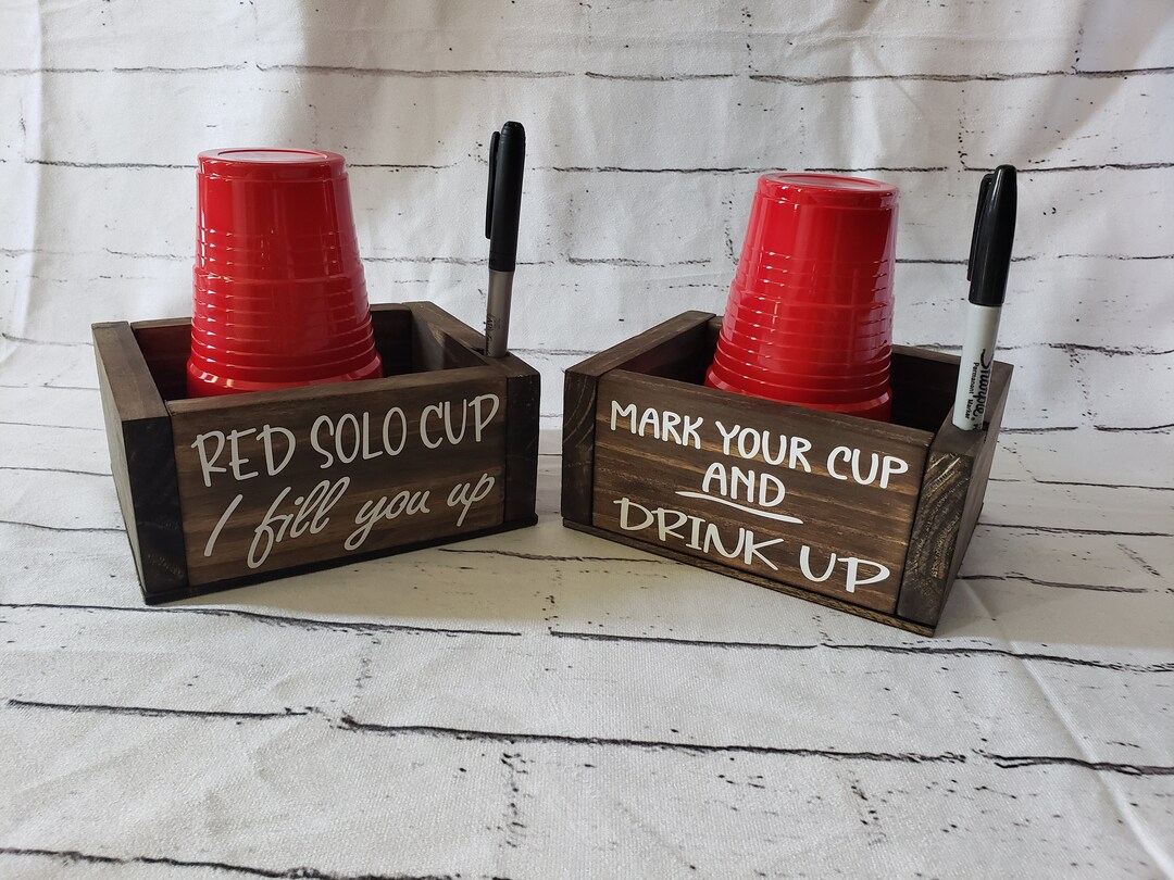 Solo Cup Holder, Monogrammed Solo Cup Holder, Cup and Marker Holder ...