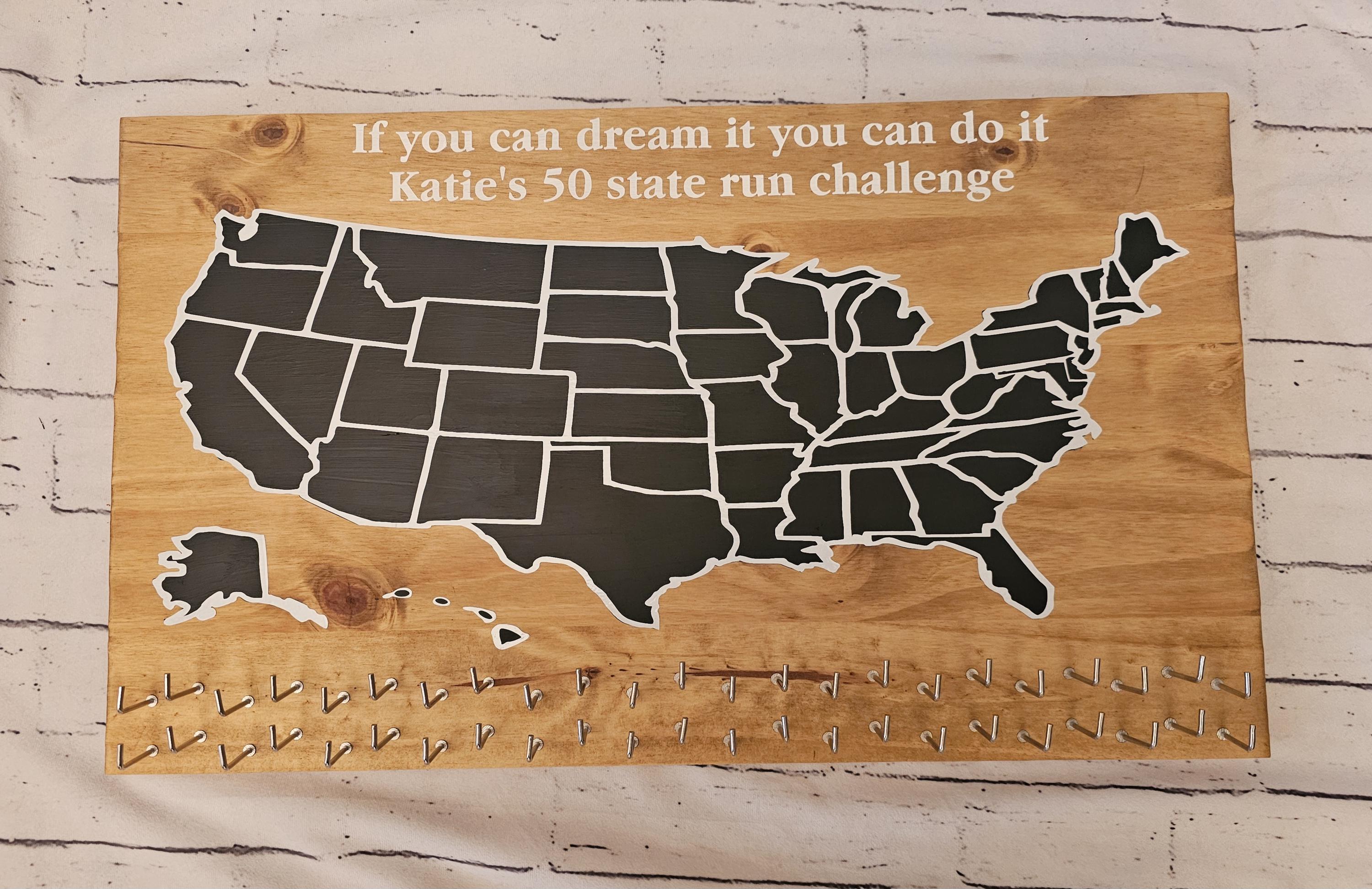 50 States Medal Holder, Display for Medals, Running Gifts, Runners ...