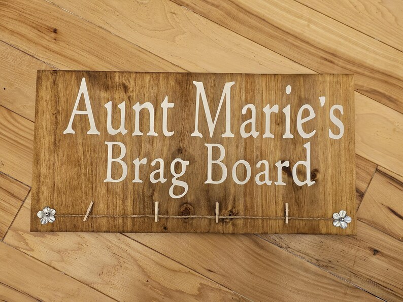 Custom Family Brag Board Wall Sign, Kids Art and Photo Display ...