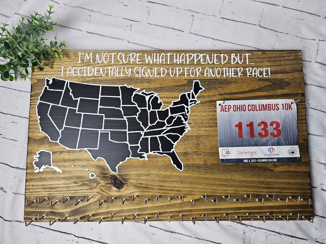 Medal and BIB Display, 50 States Medal Holder, Display for Medals ...