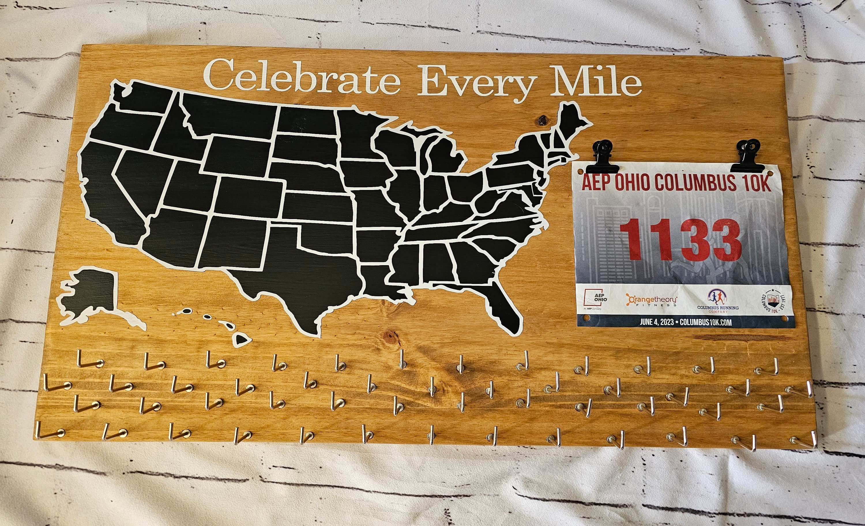 Medal and BIB Display, 50 States Medal Holder, Display for Medals ...
