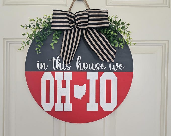 Ohio State Door Hanger, Ohio State Buckeyes, Ohio State Wreath, the ...