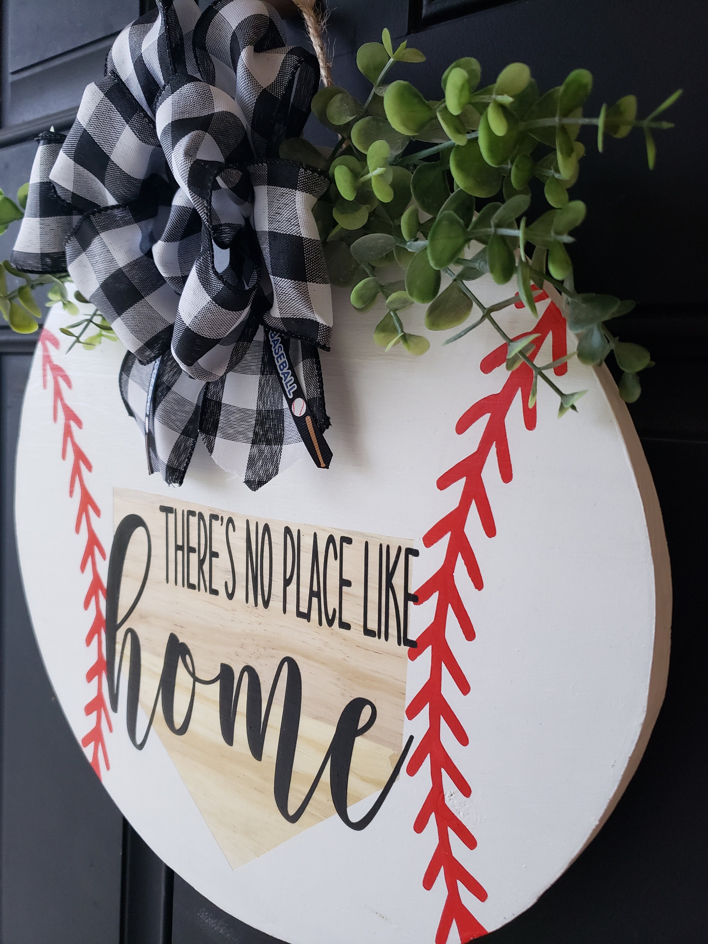 Baseball Door Hanger Wooden Door Hanger for Baseball Front | Etsy