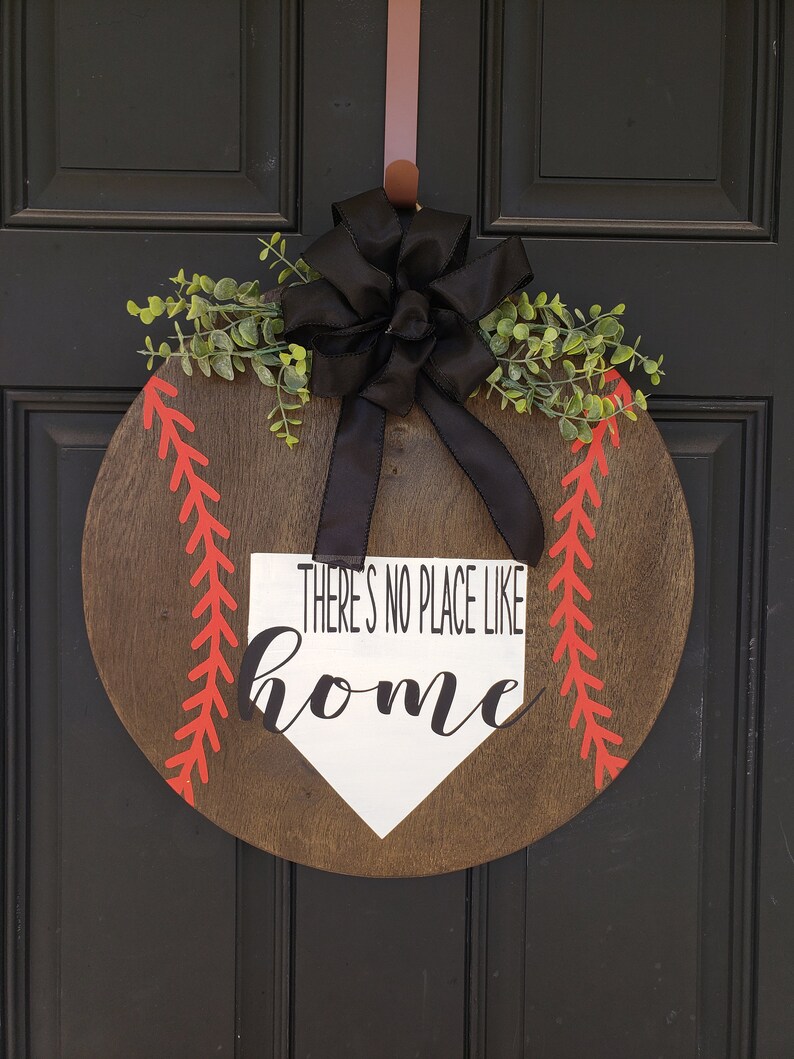 Baseball Door Hanger Wooden Door Hanger for Baseball Front | Etsy