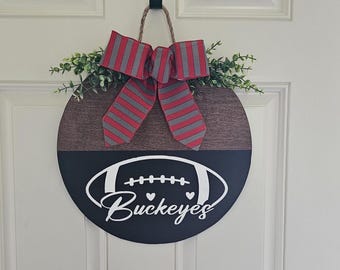 Ohio State Door Hanger, Ohio State Buckeyes, Ohio State Wreath, the ...