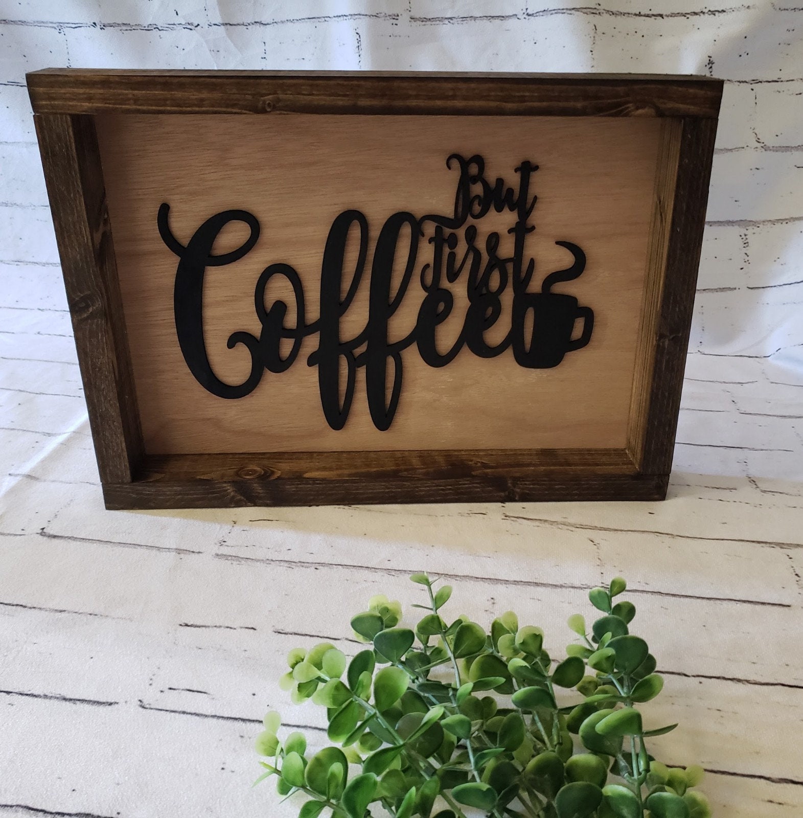 But First Coffee Sign, Coffee Bar Sign, Kitchen Wall Decor, Coffee ...