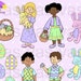 Easter Kids Clip Art, Easter Clipart, Girls, Boys, Clipart, Digital ...