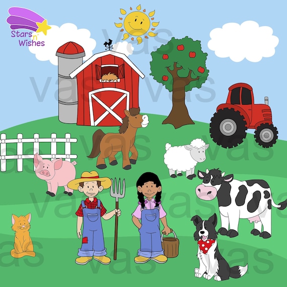 Farm Clip Art Farm Clipart Farm Animals Clipart Clipart | Etsy