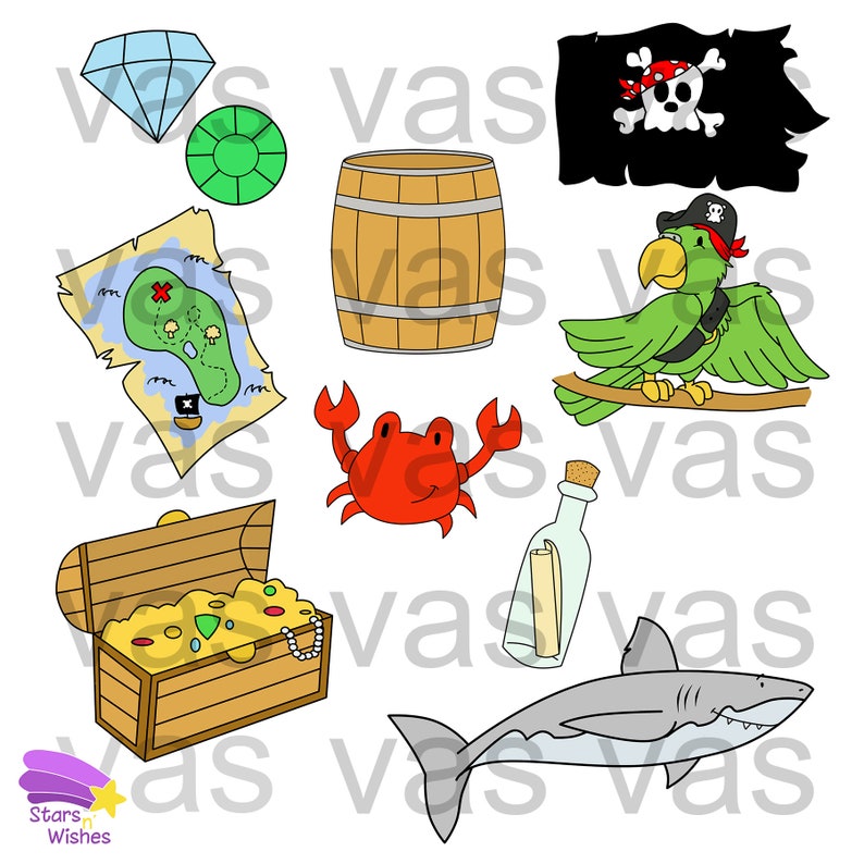 Pirate Clip Art, Pirate Clipart, Sea Animals Clipart, Clipart, Digital ...