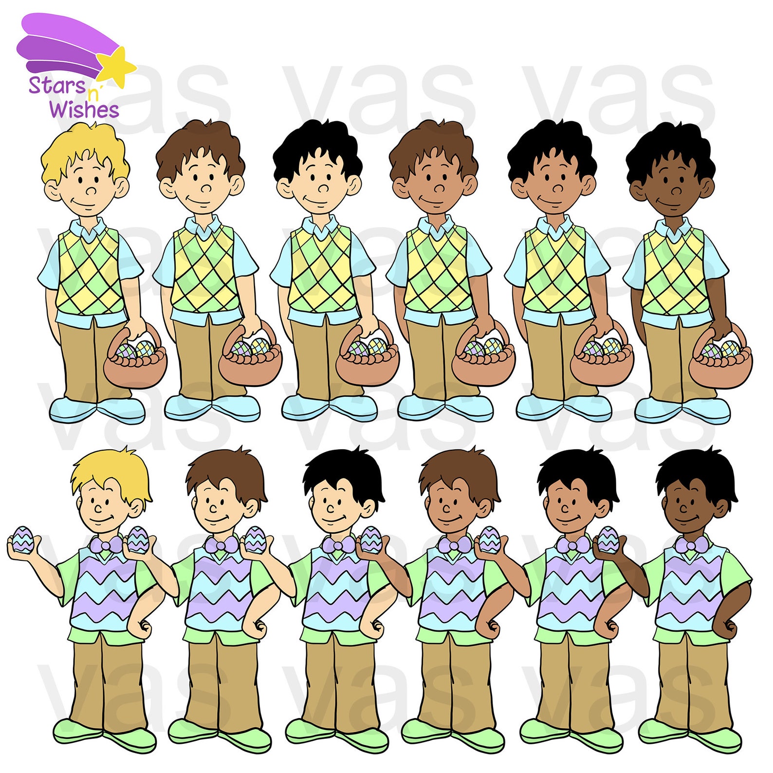 Easter Kids Clip Art, Easter Clipart, Girls, Boys, Clipart, Digital ...