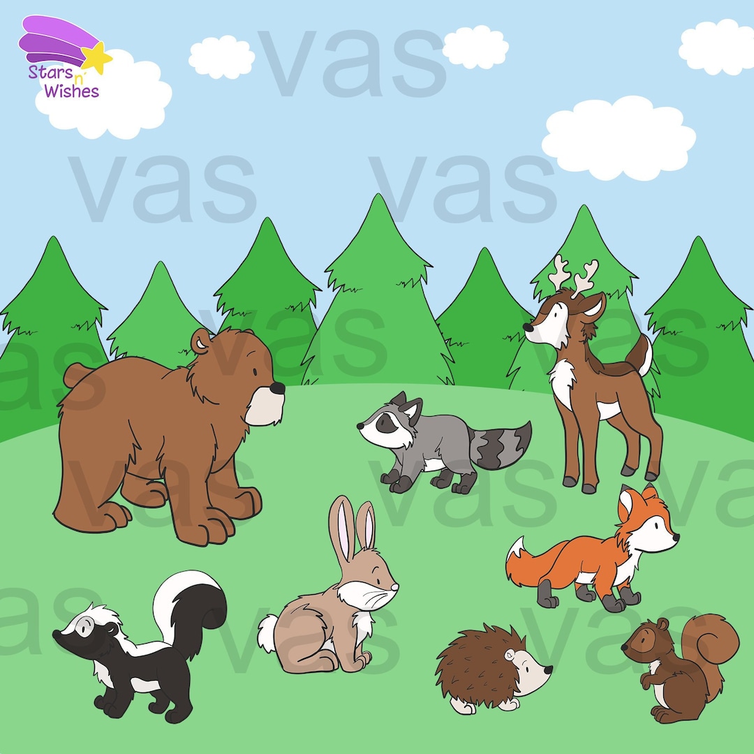 Forest Animals Clip Art, Forest Animals Clipart, Woodland Animals ...