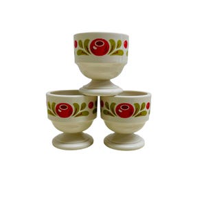 Emsa West Germany Footed Plastic Egg Cups Set of Three Boiled Eggs ...