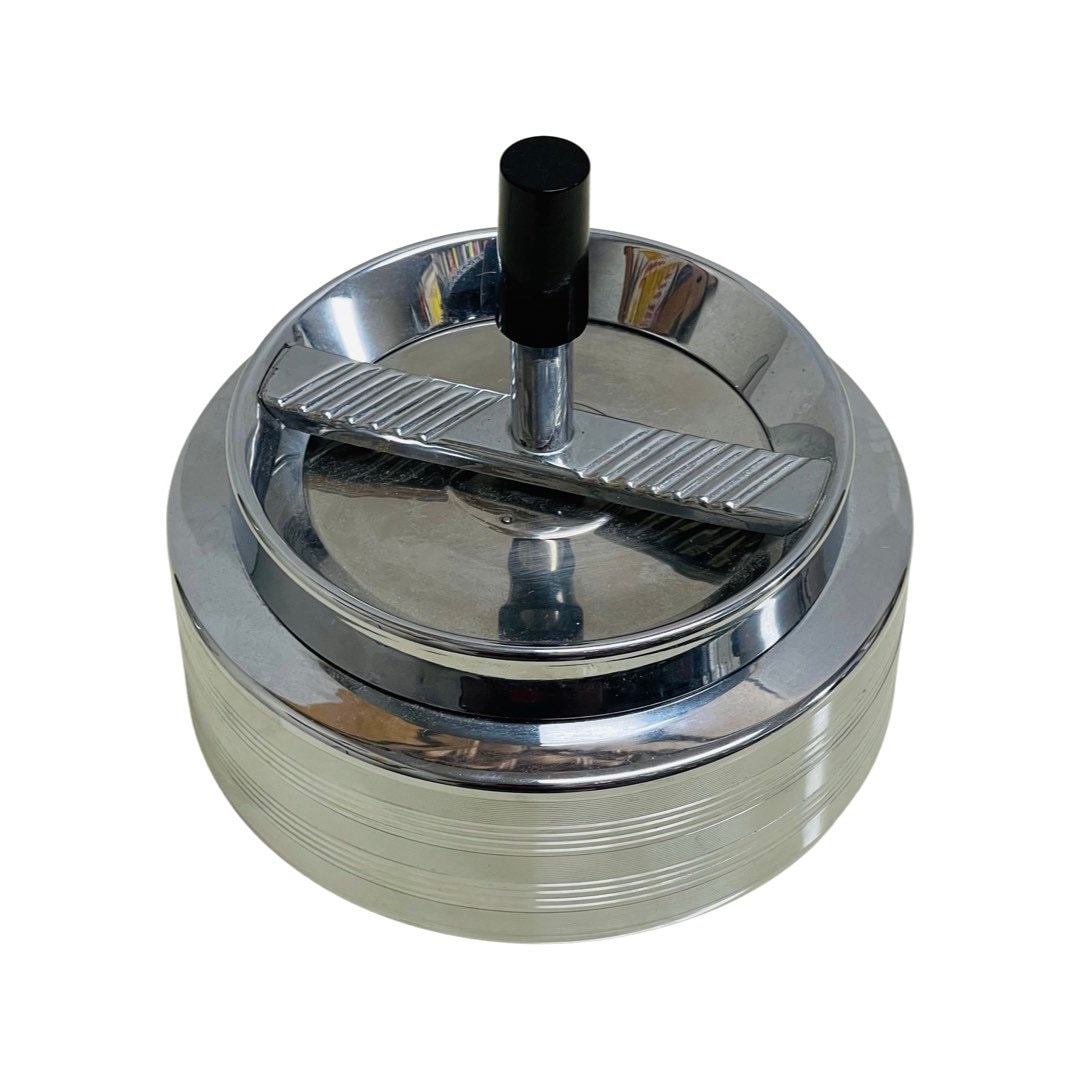 Chrome Ashtray Vintage Roulette Push Button Original Bernadotte and Bjorn Spinning Ashtray ...