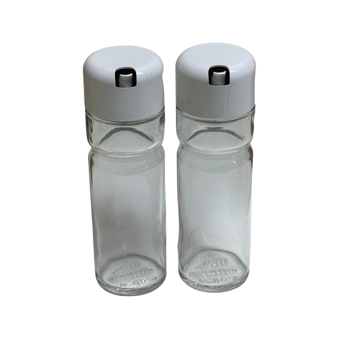Retro Cruet Set Valira Spain Glass With Plastic Lid Oil and Vinegar ...