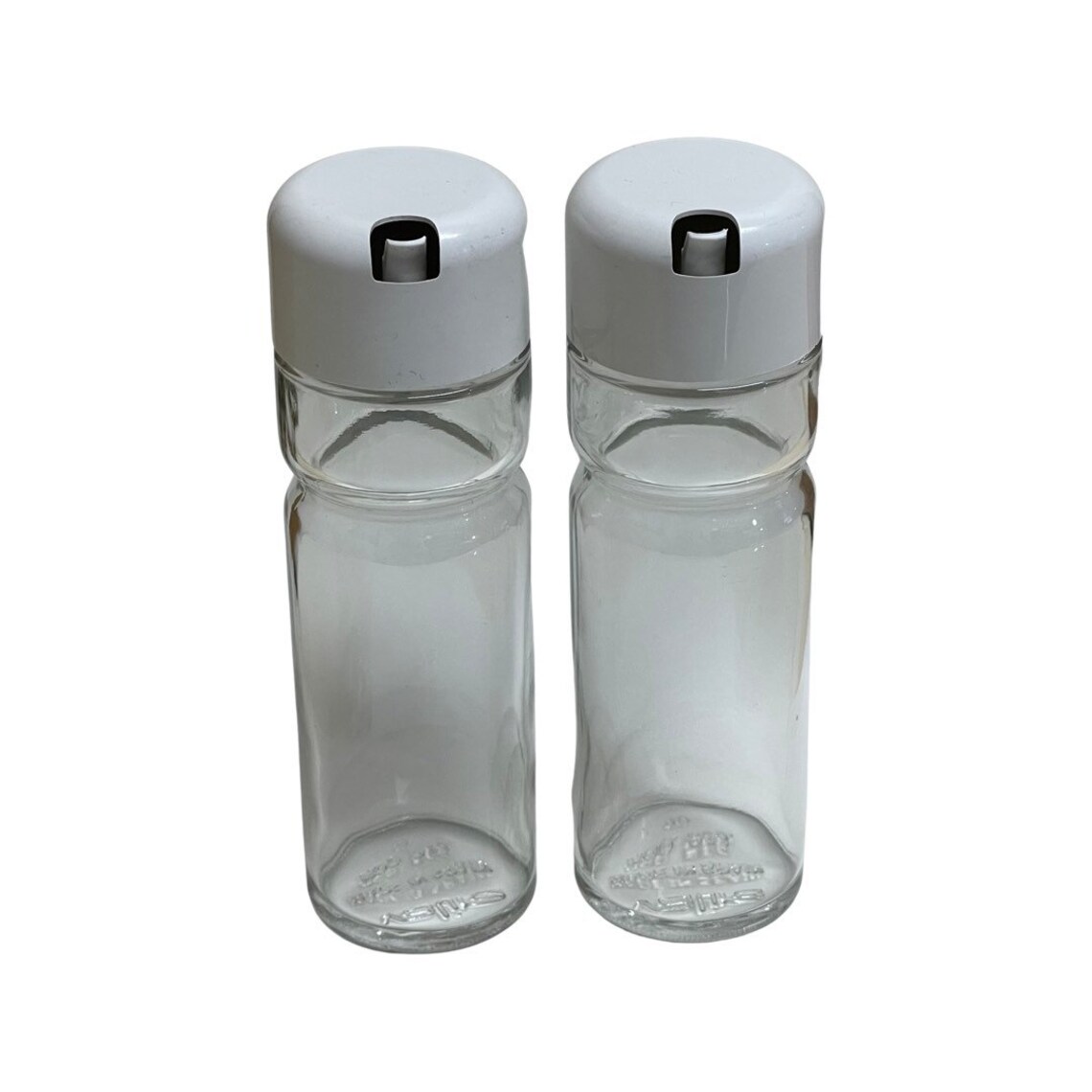 Retro Cruet Set Valira Spain Glass With Plastic Lid Oil and Vinegar ...