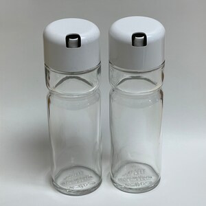 Retro Cruet Set Valira Spain Glass With Plastic Lid Oil and Vinegar ...