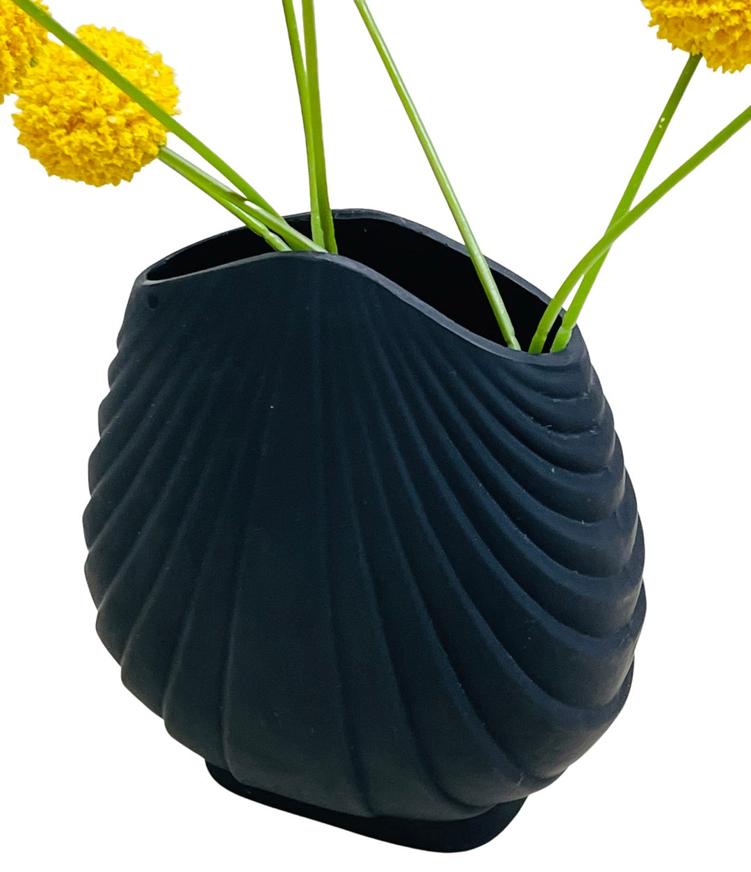 Two’s Company Vase Art Deco Revival Black Satin Blown Glass - Etsy