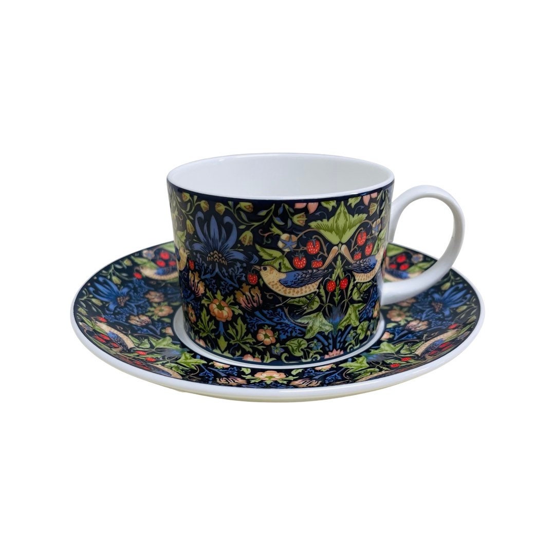 Dunoon Teacup, Strawberry Thief, Bone China Cup and Saucer, Retired ...