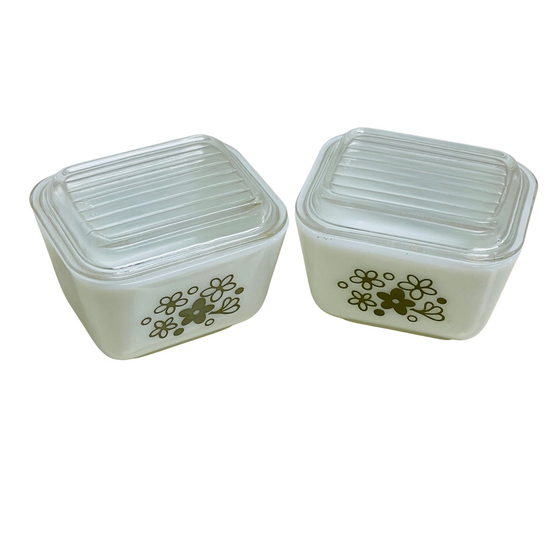 Pyrex 501 Fridges Spring Blossom Lidded Refrigerator Dishes Crazy Daisy ...