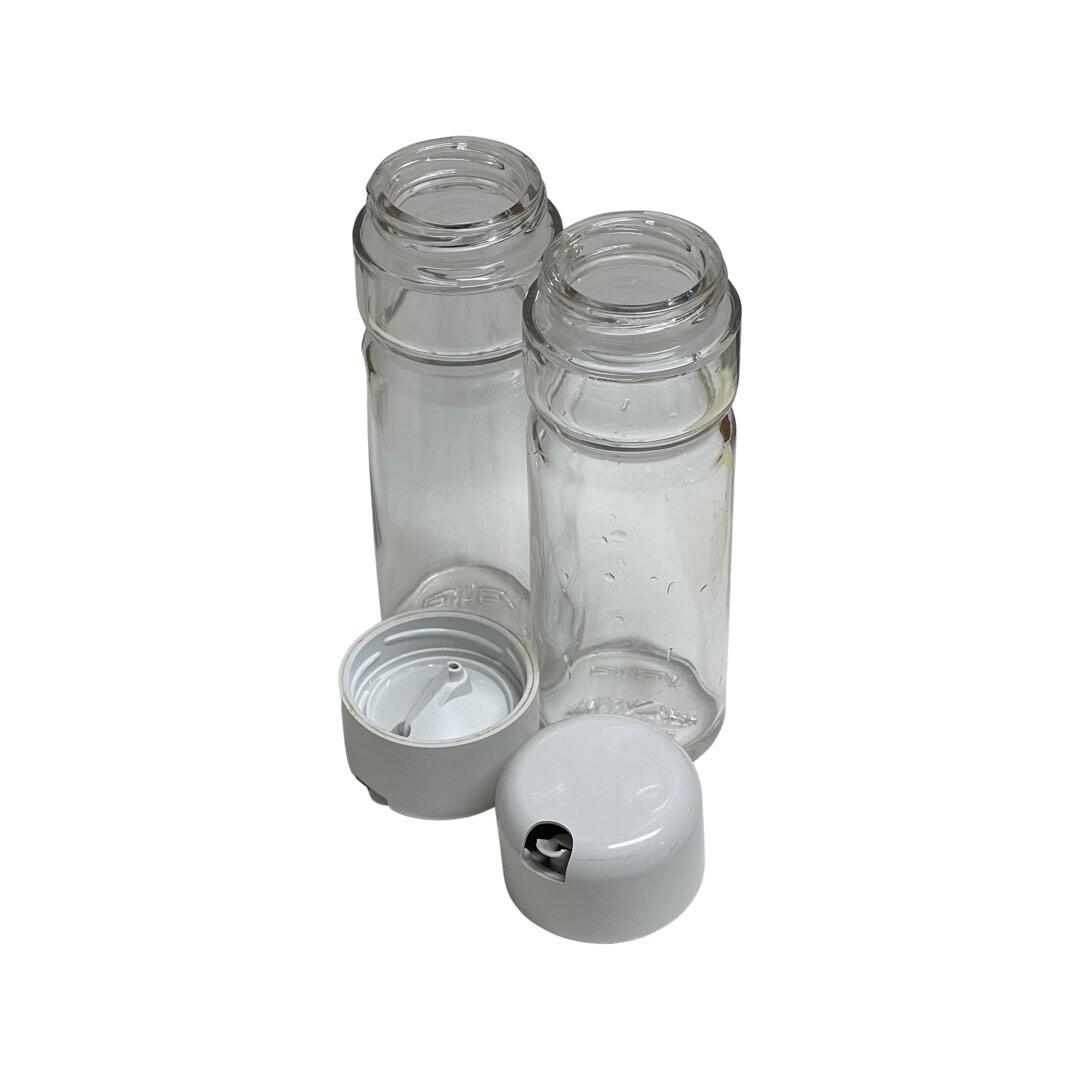 Retro Cruet Set Valira Spain Glass With Plastic Lid Oil and Vinegar ...